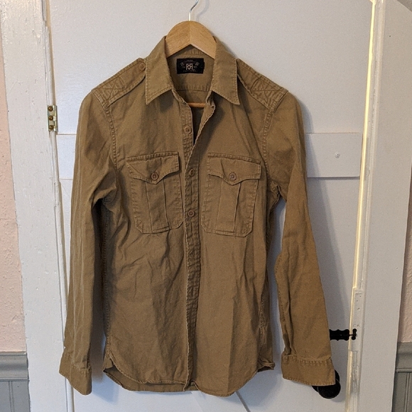 Ralph Lauren Double RL | Shirts | Rrl Military Style Aertex Shirt ...